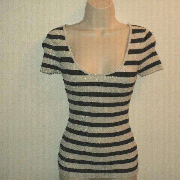 Cache | Sweaters | Cache Knit Top L Runs Smaller Metallic Stripes ...